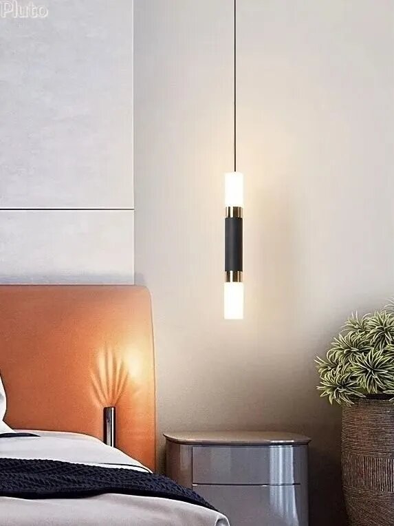 Люстра, LED, 6 Вт, регулировка по высоте, цилиндр, теплый белый, 300x40 мм