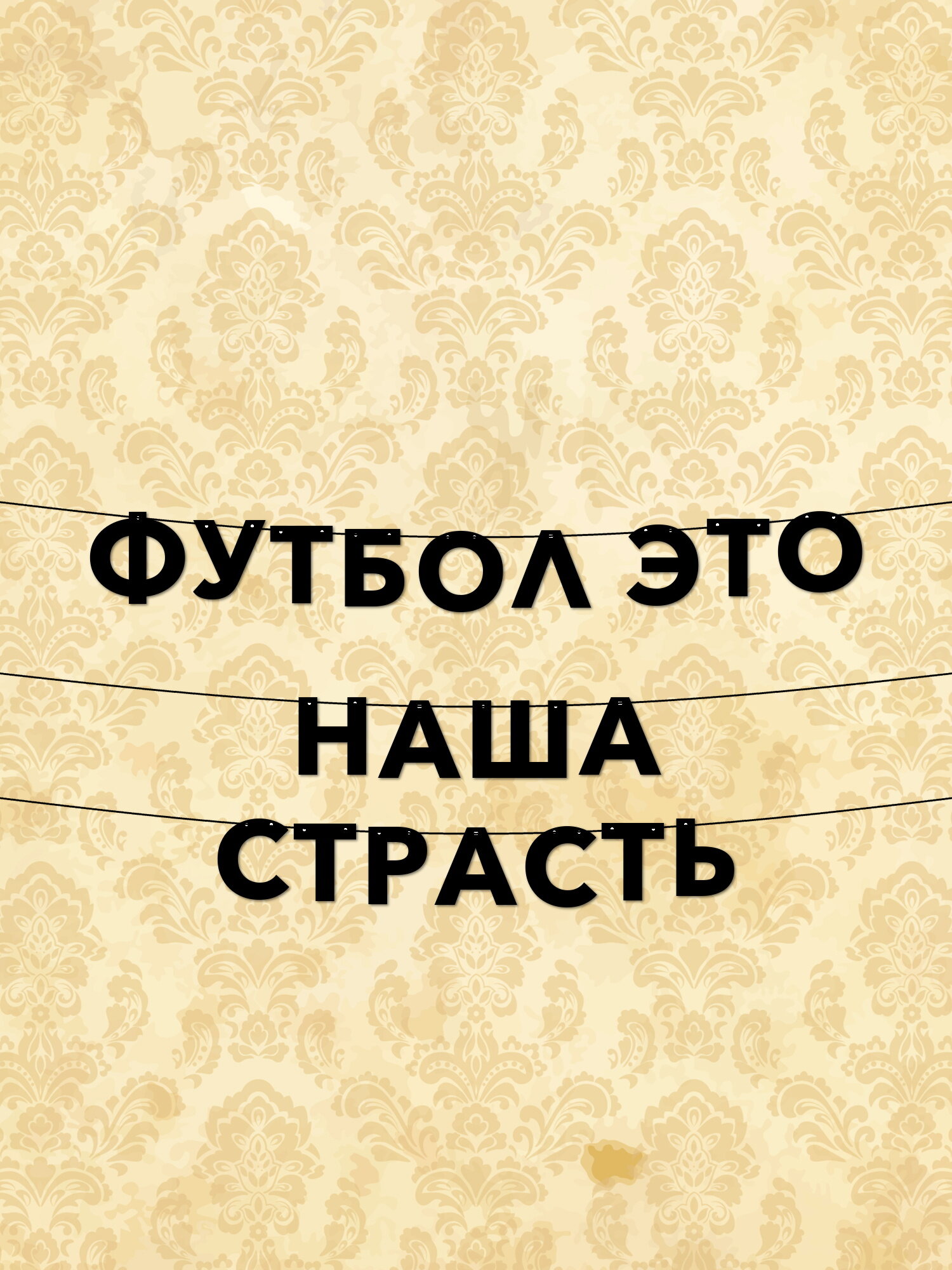 Гирлянда-растяжка 'Футбол это наша страсть' - Легкая многоразовая гирлянда для спортивных мероприятий и вечеринок.