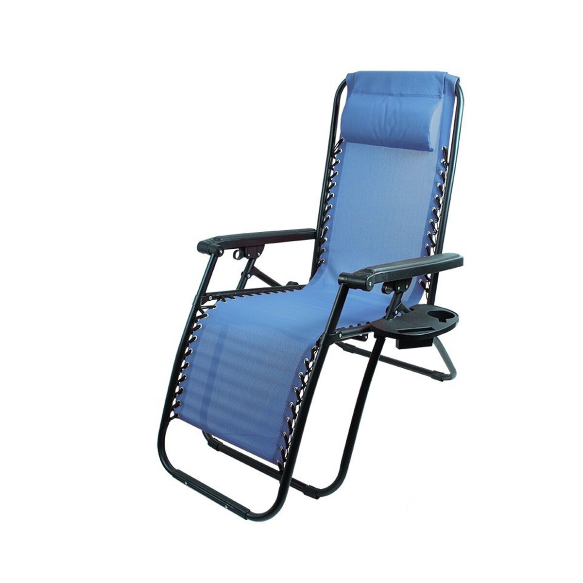 Кресло-шезлонг складное Ecos Люкс, 180 x 66 x 110 см, голубое