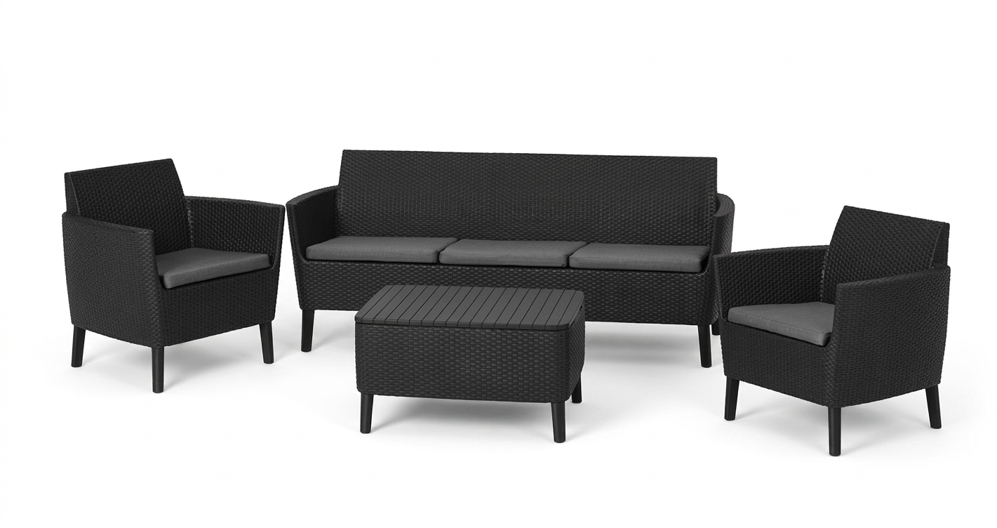 Комплект Keter Салемо трипл сет (Salemo 3 seater set) графит
