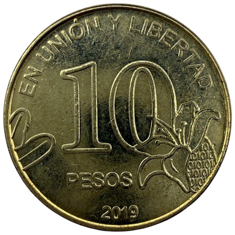 Аргентина 10 песо 2019 г.