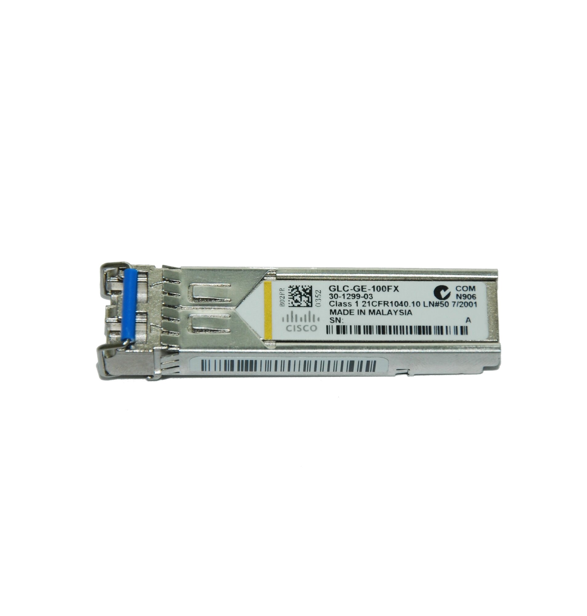 SFP-трансивер Cisco GLC-GE-100FX= для GE SFP-портов Catalyst 3750/3560/2970/2960, 100BASE-FX, MMF, LC, до 2 км