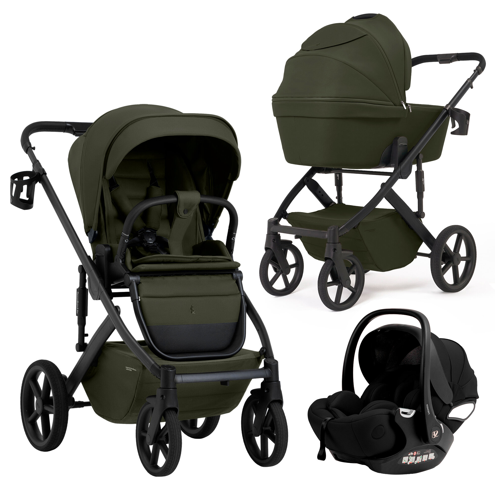 Детская коляска 3в1 Sweet Baby Dolce, цвет Dark Green SBL (Зелёный)