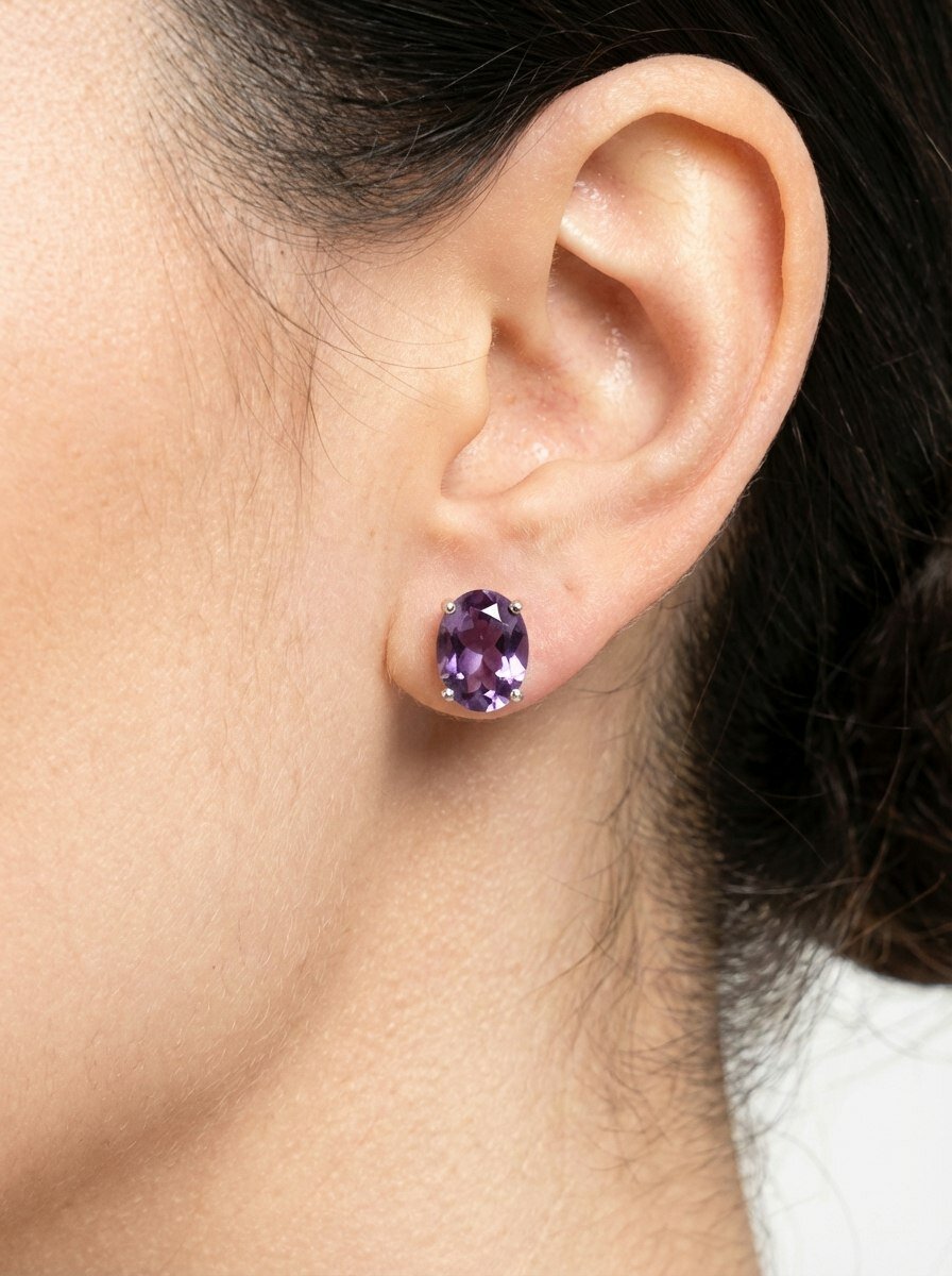 Серьги пусеты, серебро, 925 проба, родирование