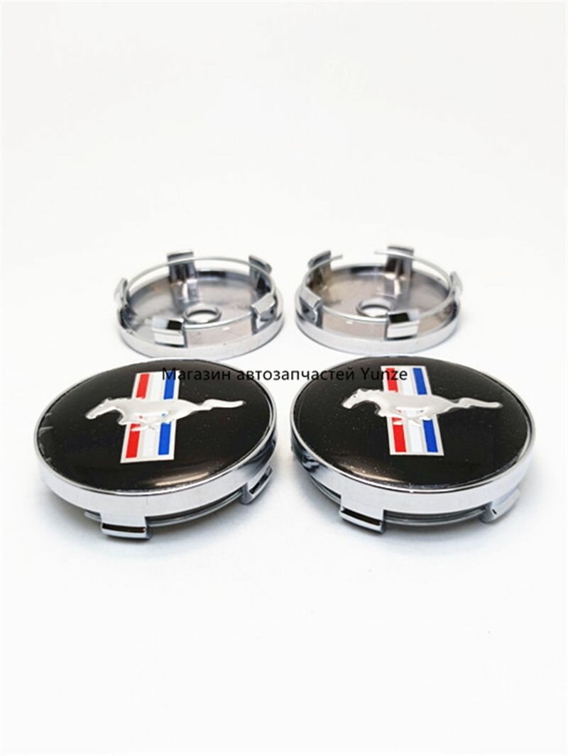 Mustang Мустанг колпак колесного диска 60/56 мм Колпачки заглушки на литые диски,4 шт