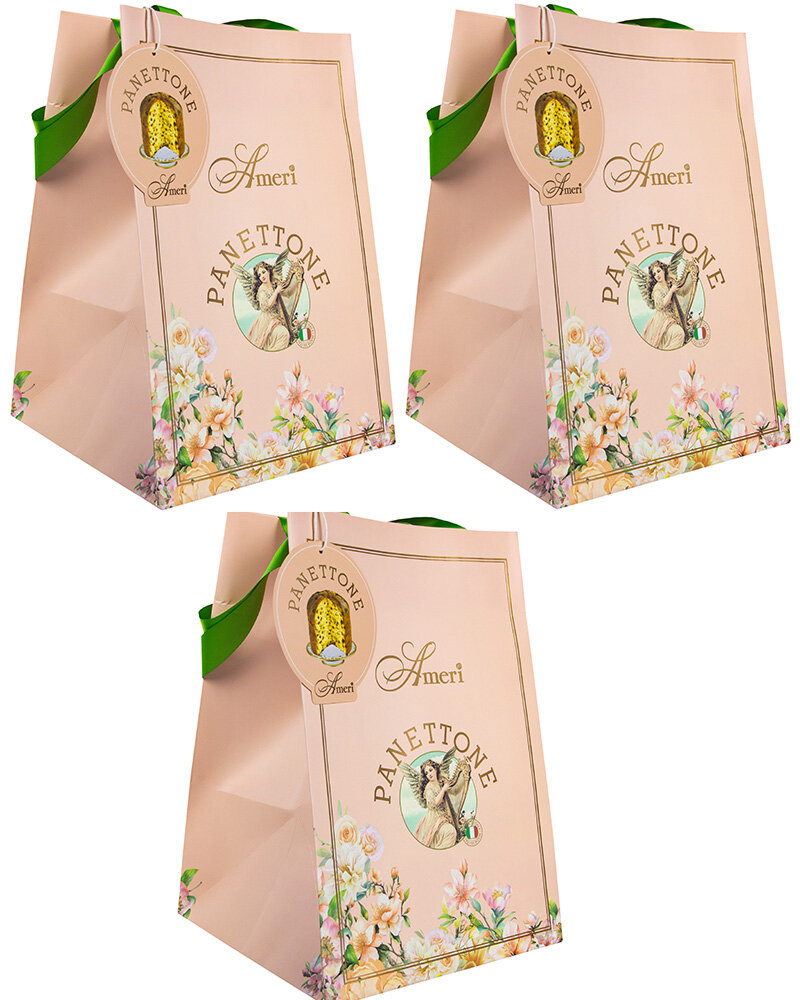 Кулич Ameri с Изюмом и Апельсиновыми Цукатами в Разноцветной Упаковке 500 гр. - 3 шт