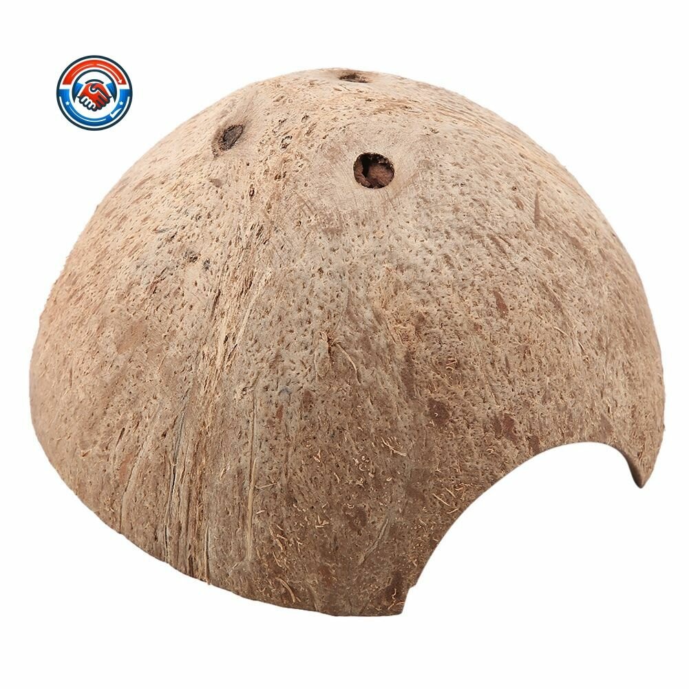 Натуральная пещера из кокоса для аквариума и террариума, уютное укрытие для рептилий, амфибий и пауков, безопасный декор для питомцев