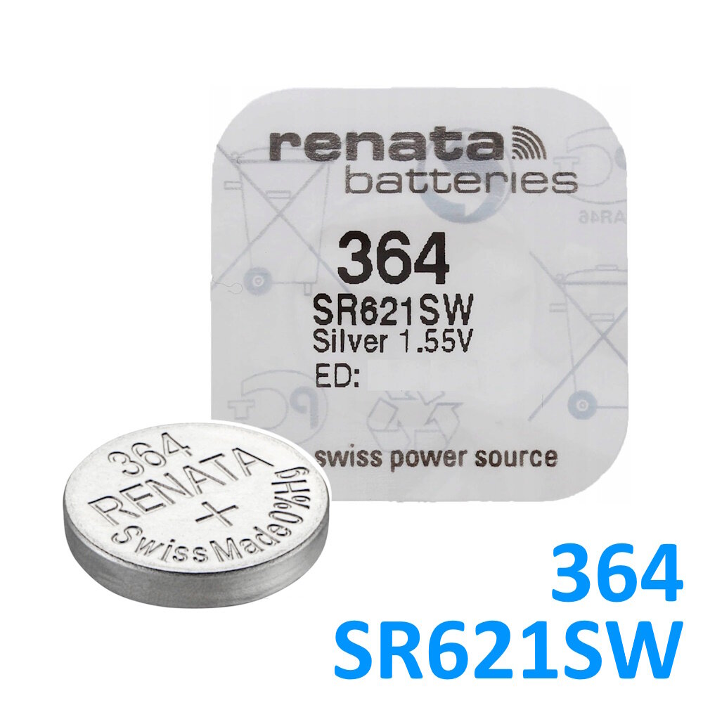Батарейка для часов 364 / SR621SW / G1 1.55V Silver Oxide RENATA - 1шт