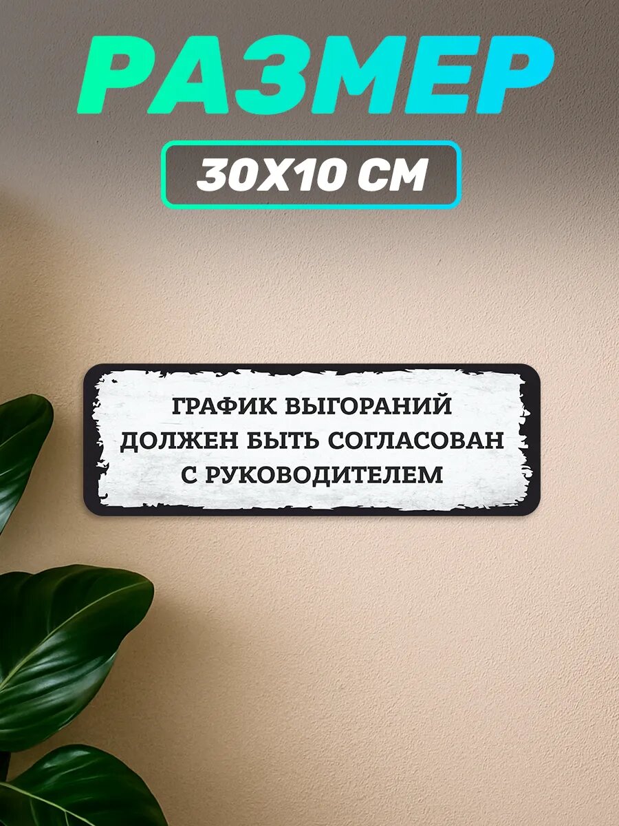 Табличка на дверь прикольная Мем График выгораний — фото 1