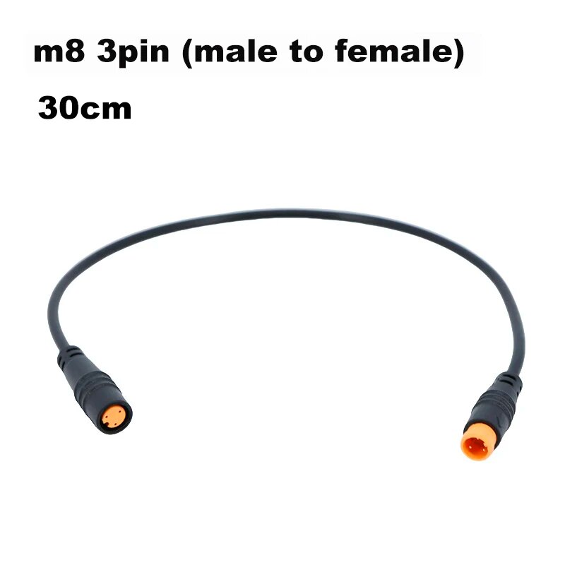 30 см M8 2 3 5-контактный кабель «мама-папа» для электрического велосипеда, штекер для стыкового соединения, водонепроницаемый для кабеля дисплея электровелосипеда