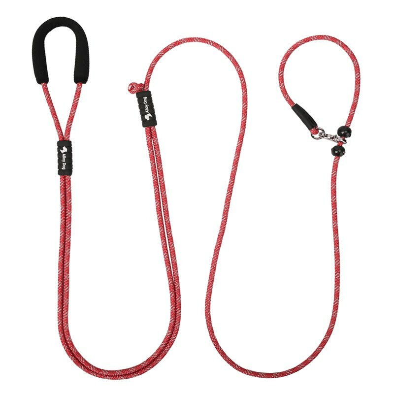 AlloyDog Неприкрепленный поводок для собак, красно-серый, 3 м длина 0.6 см диаметр, для маленьких собак, прочный
