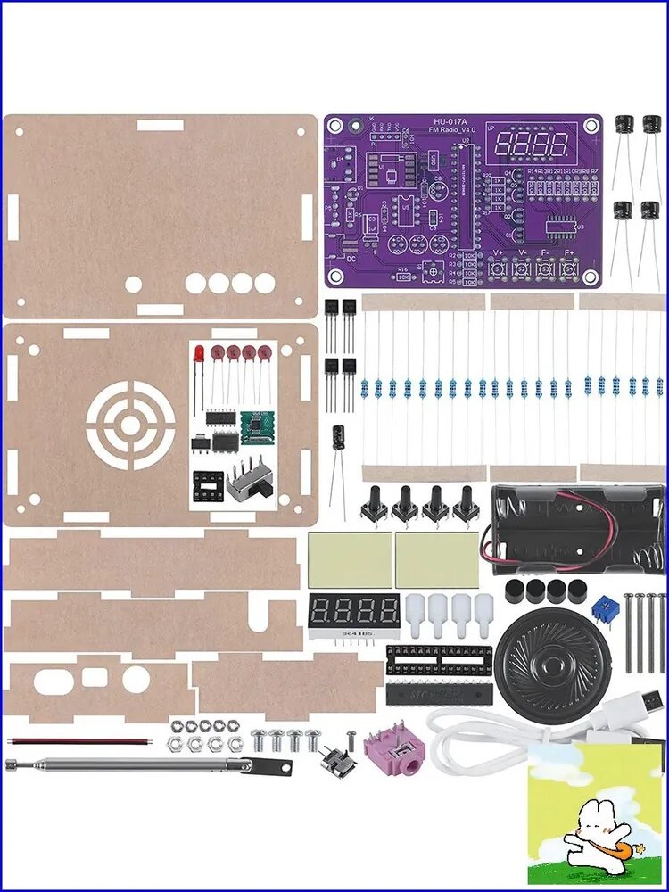 Конструктор электронный для мальчиков Набор для пайки FM радио DIY с USB кабелем — фото 1