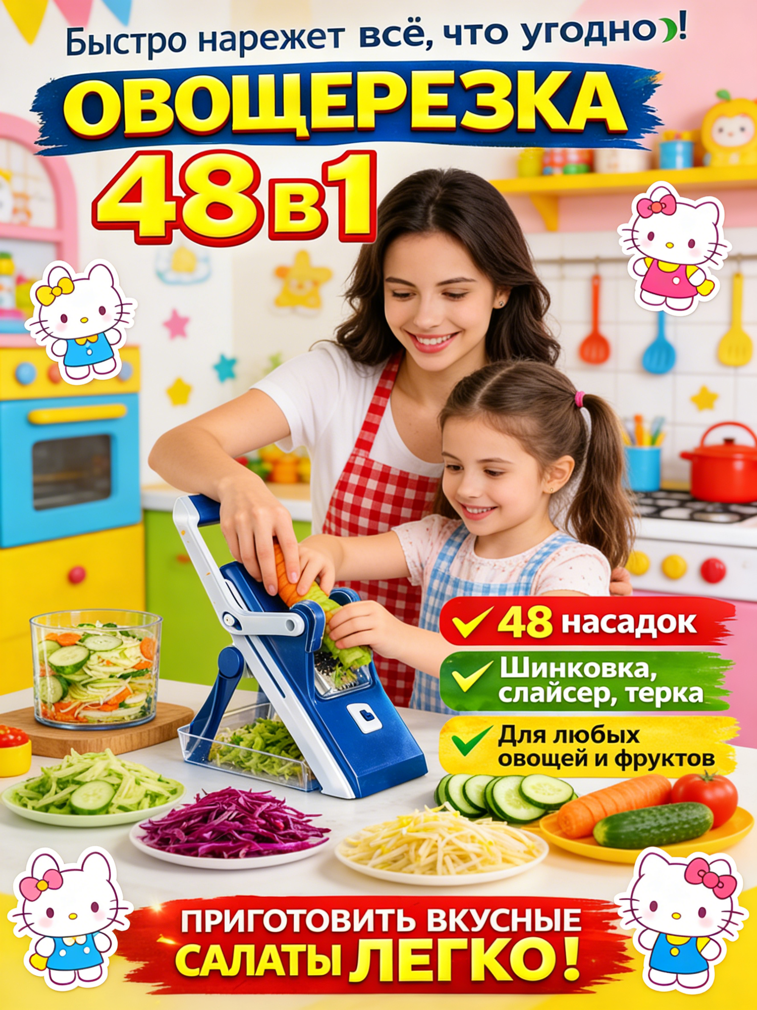 Овощерезка многофункциональная ручная слайсер для нарезки