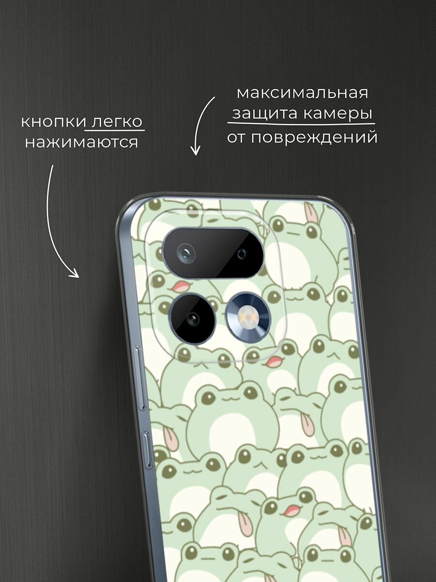 Силиконовый чехол на Realme 16 Pro / Реалме 16 Про с принтом Море жабок — фото 1