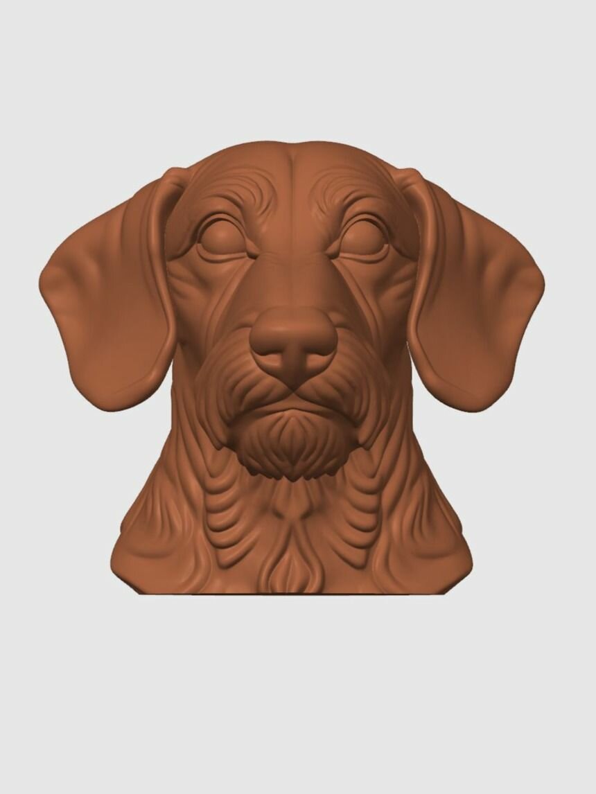 Эксклюзив! Статуэтка собаки - Жесткошерстная такса (10 см, коричневый металлик) - Верный друг, подарок, талисман