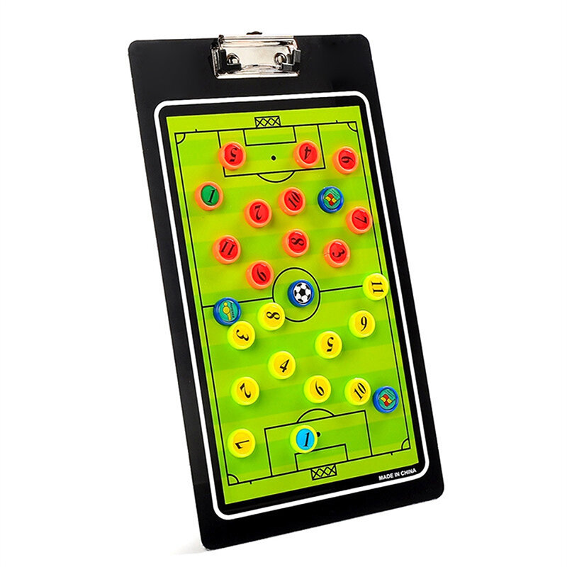 Футбольный планшет для тренера. Футбольная стратегическая доска из искусственной кожи с шахматными фигурами и ластиком для маркеров. Футбольная тренерская доска.