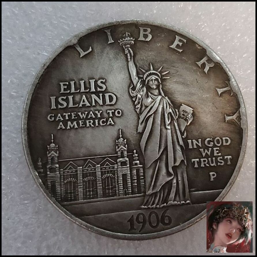 Памятная монета Статуя Свободы США 1906 года, нумизматика, состояние VF, подарок коллекционеру
