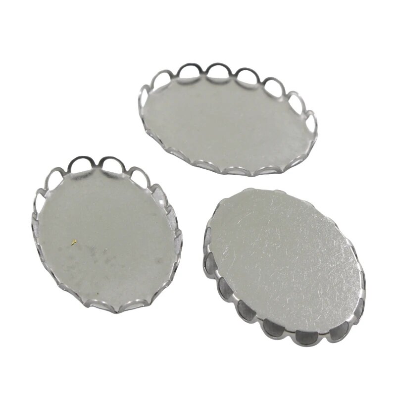 Основы для кабошонов BoYuTe, овальные, нержавеющая сталь, 100 шт. Inner 18x25mm