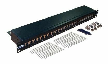 Патч-панель Lanmaster 19", 1U, порты 24хRJ45, категория 5E, FTP (TWT-PP24STP)