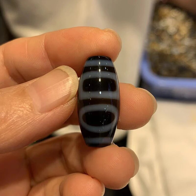 Тибетские агаты бусины Dzi Ruyi 12x25 мм heaven and earth