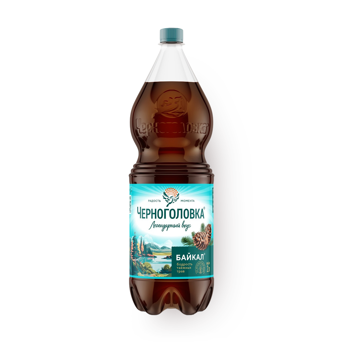 Напиток "Байкал" Черноголовка, газированный, 2 л, пластиковая бутылка