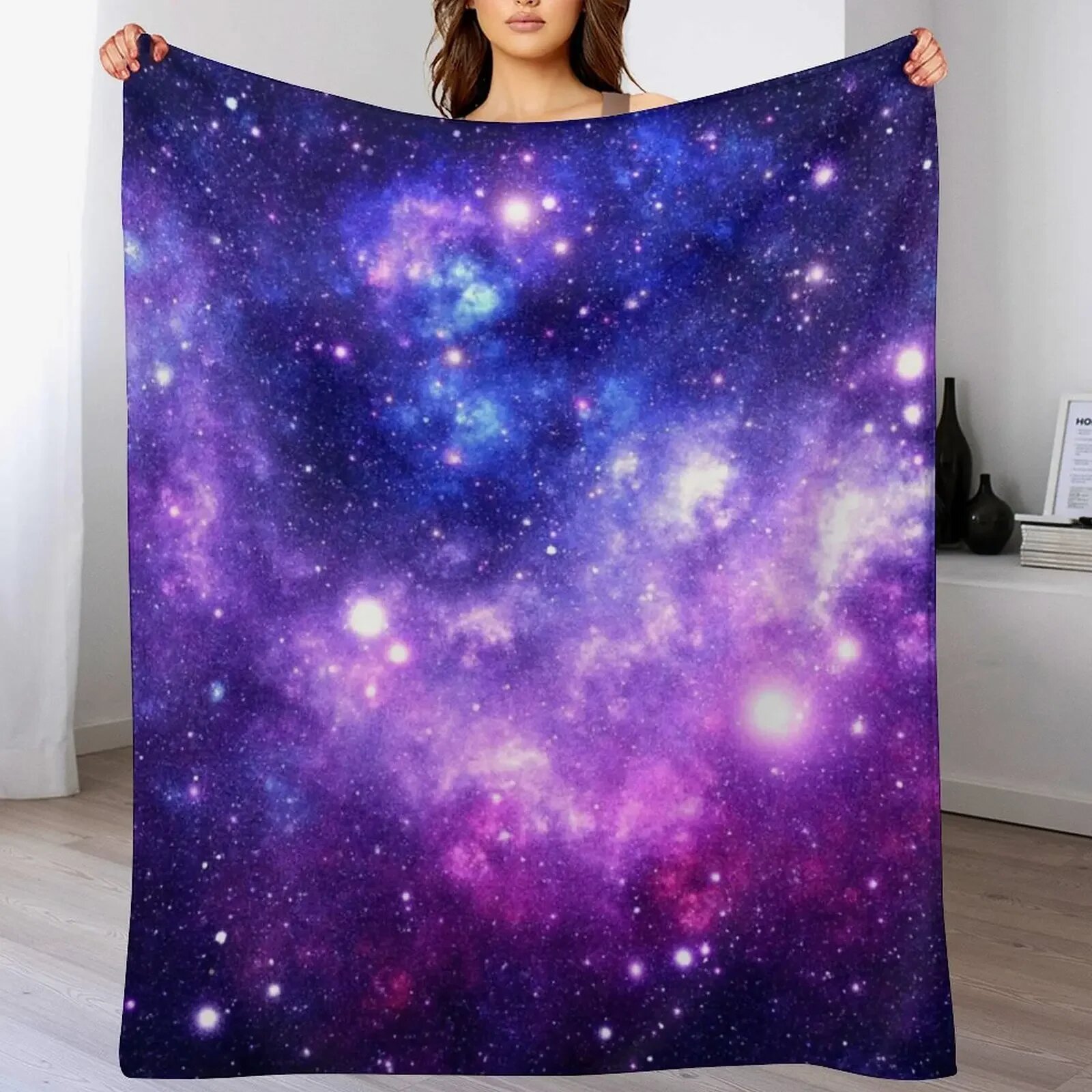 Фиолетово-синее одеяло Galaxy Nebula, декоративное одеяло для дивана, мягкие кровати, клетчатые походные одеяла