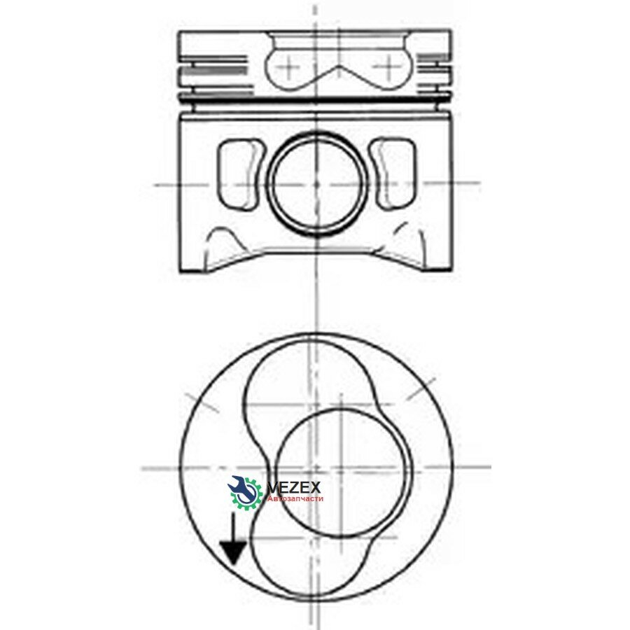 KOLBENSCHMIDT 99743720 Поршень dm.81.00x2.5x2.0x3.0 +0.50 [3-5цил] [min 1]