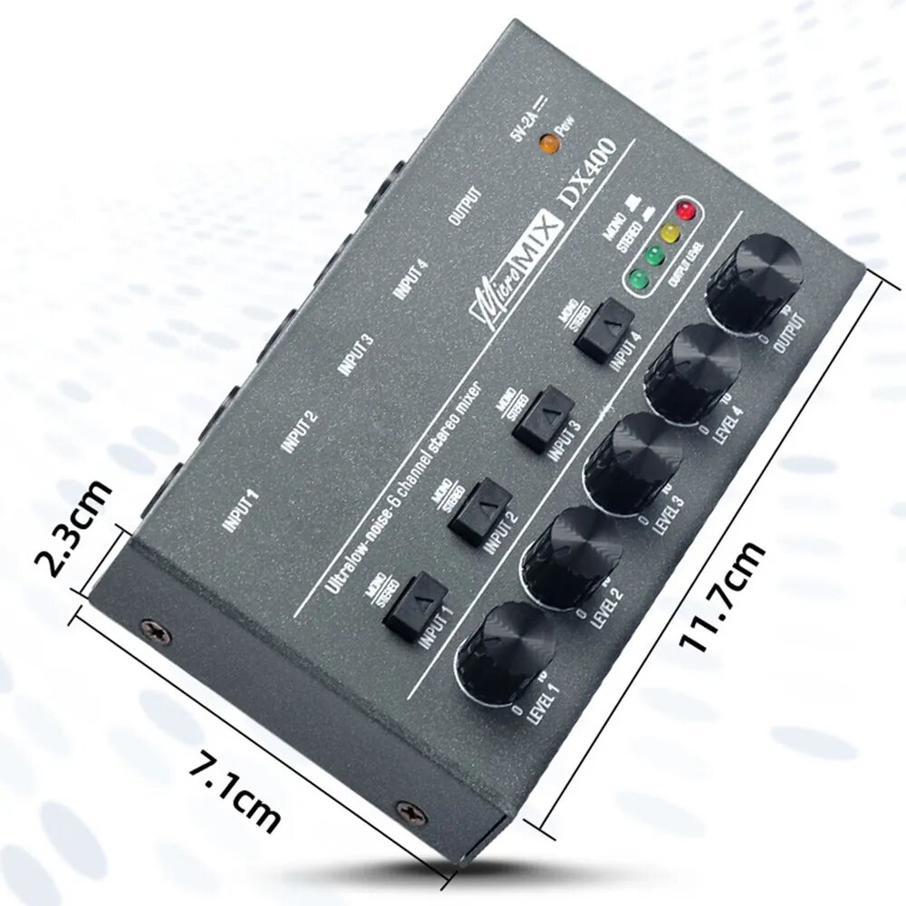 Аудиомикшер MicroMIX Ultralow-noise-4 channel stereo mixer для домашнего использования — фото 1