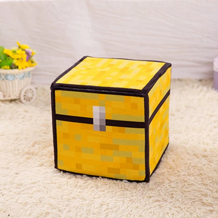 Подушка с сундуком из Minecraft 30x30 см, мягкая игрушка для подарка на день рождения, игровой декор