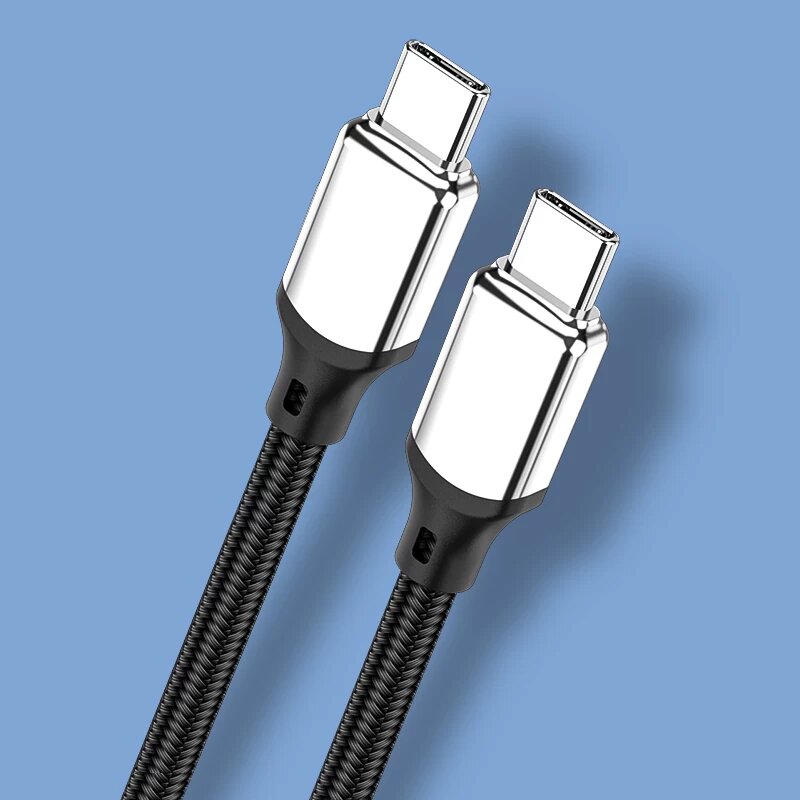 Кабель USB-C к USB-C 50 см с прямыми концами, быстрая зарядка PD 100Вт, совместимость с MacBook, Huawei, Xiaomi