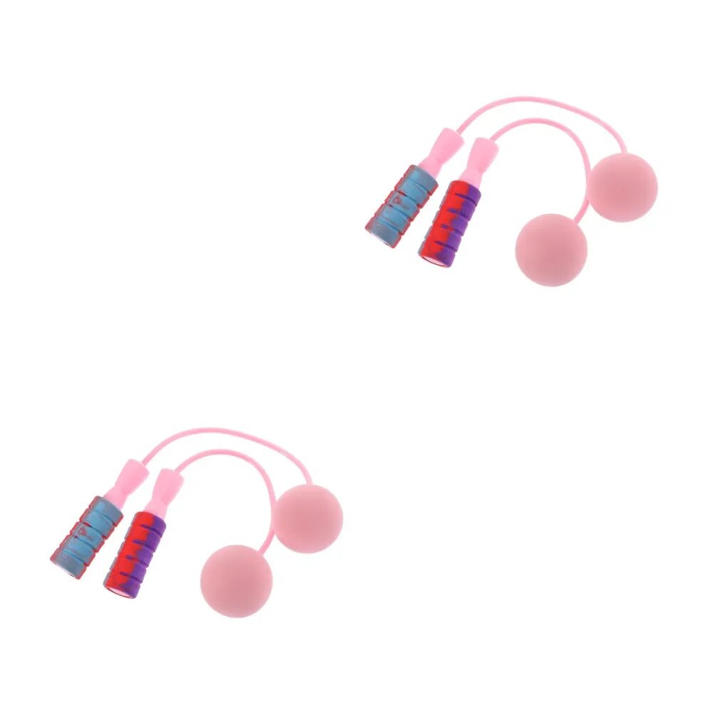 Набор из 2 розовых скакалок без шнура из пвх для занятий спортом, Розовый