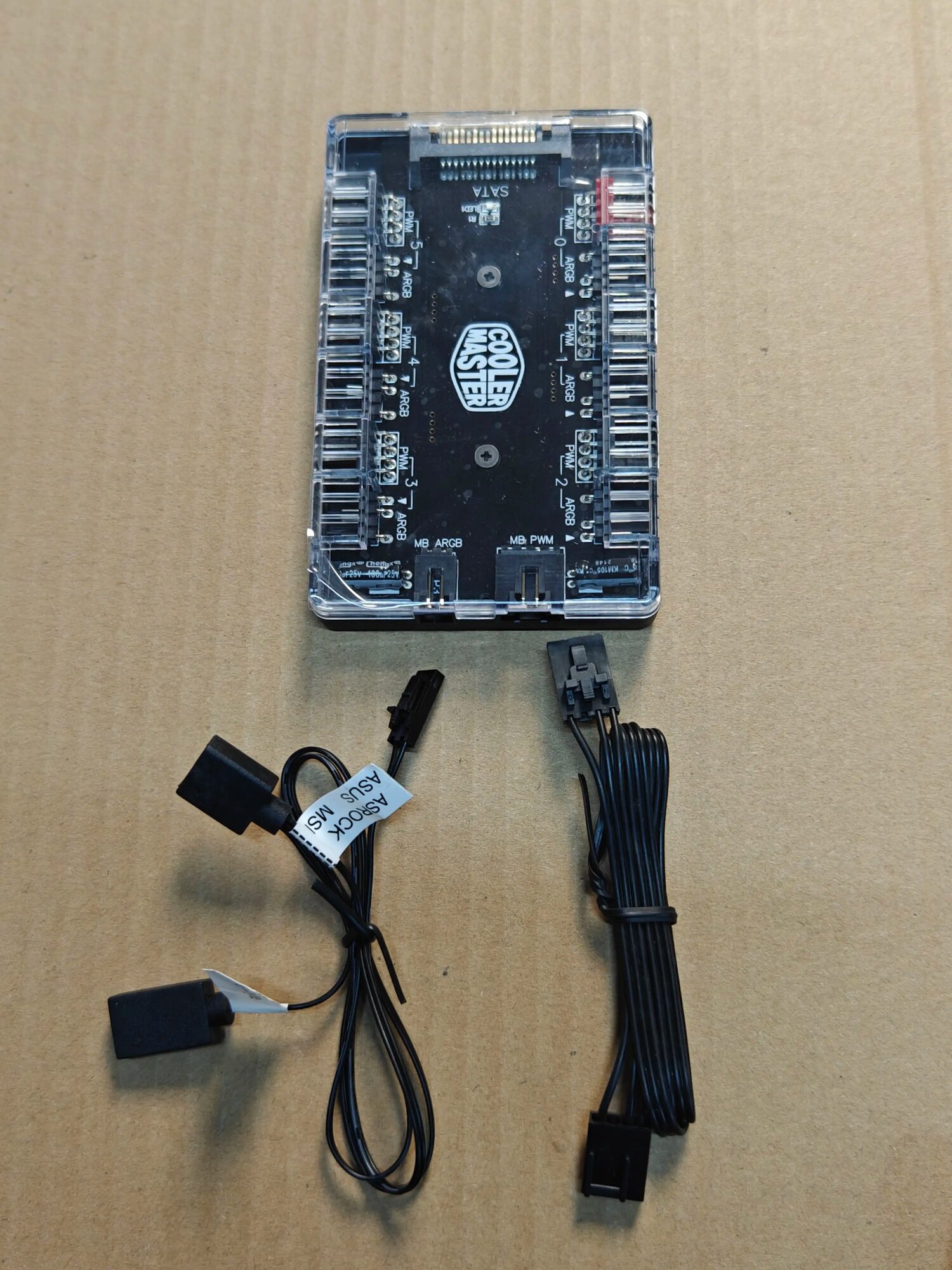Cooler ｍａｓｔｅｒ 5V 3-контактный контроллер для вентиляторов с 6 портами для ARGB и PWM совместимых вентиляторов