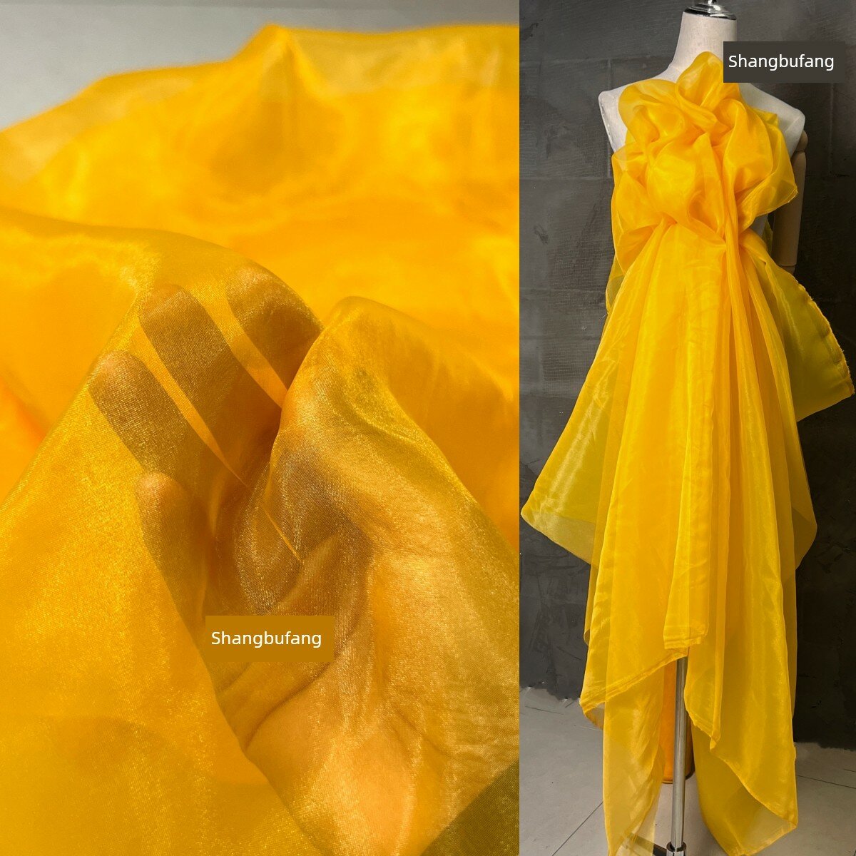 Белое матовое чистое цветное шифрованное тонкое и прозрачное весенне-летнее платье из шелковой органзы, дизайнерская