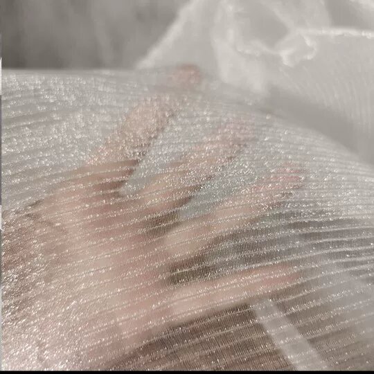 Ткань из плиссированной органзы с эффектом жемчуга, слегка жесткая, для укладки, прозрачная, с прессованным