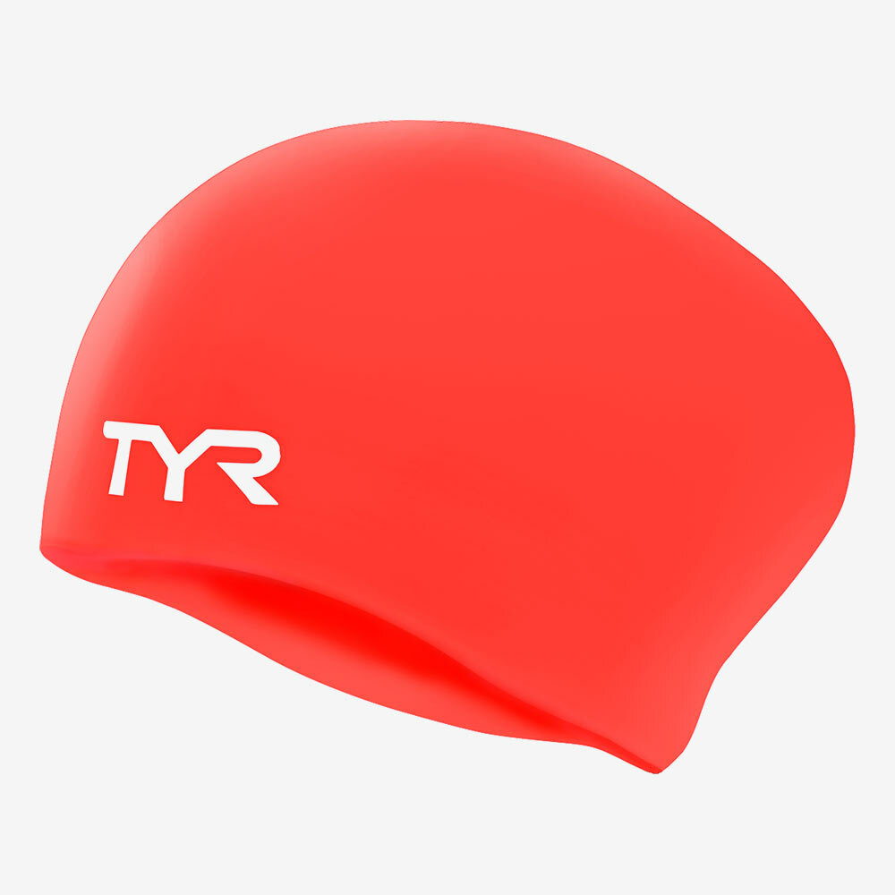 Шапочка плавательная TYR Long Hair Wrinkle-Free Silicone Cap (LCSL), цвет Красный