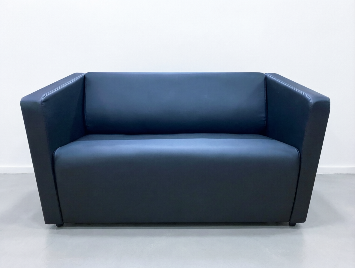 (ito-d2-bl) Диван офисный Итон Размер: 140 х 71 см, искусственная кожа цвет черный Ecotex 3001