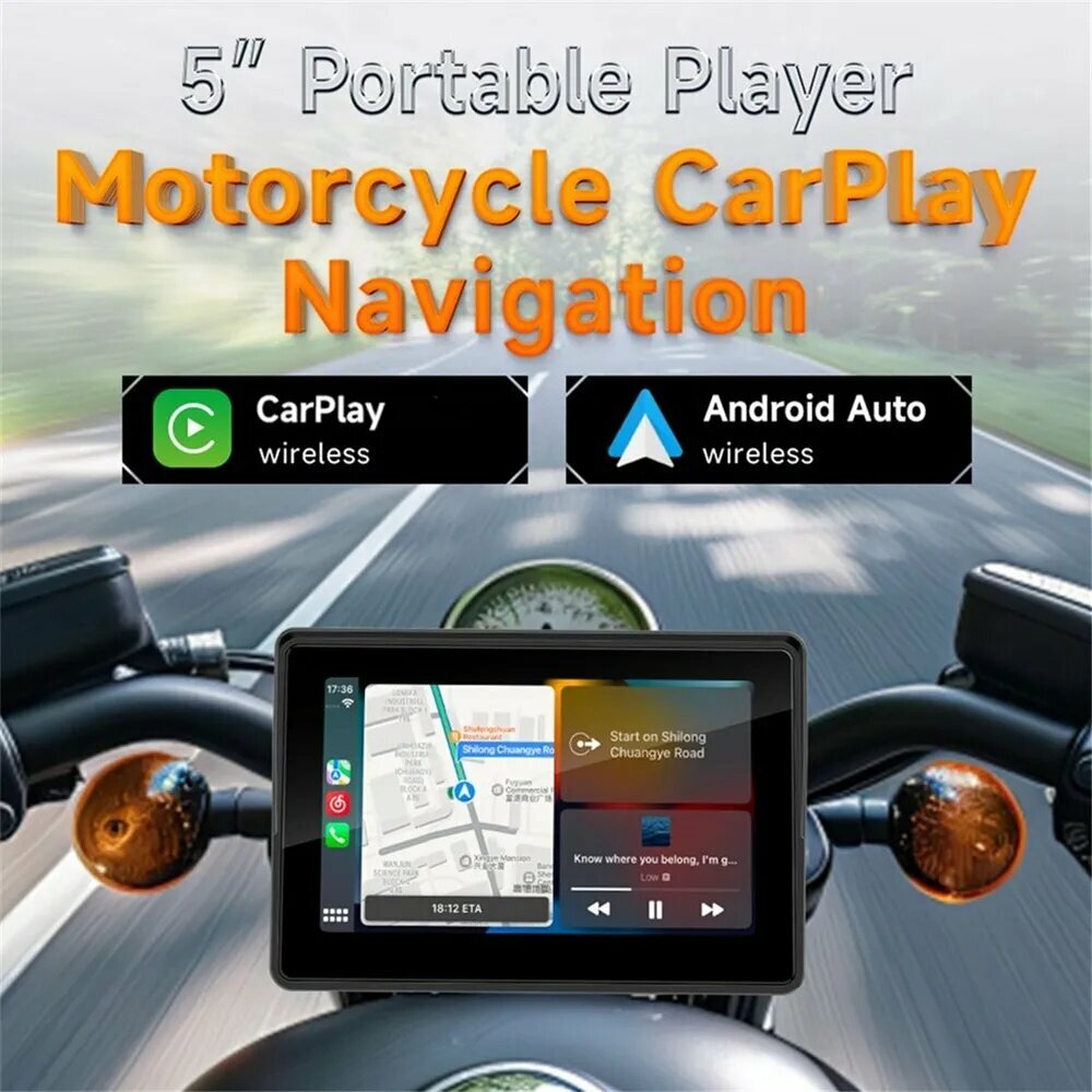 Портативный беспроводной экран Carplay для мотоциклов и Android Auto