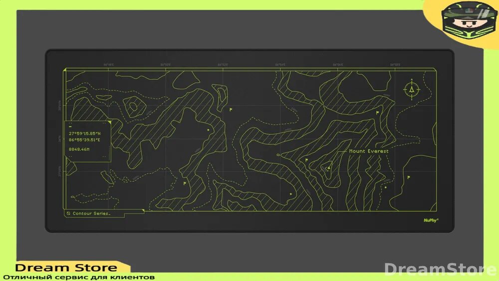 NuPhy Коврик для мышки черный 89x40см резиновый для клавиатуры Field75