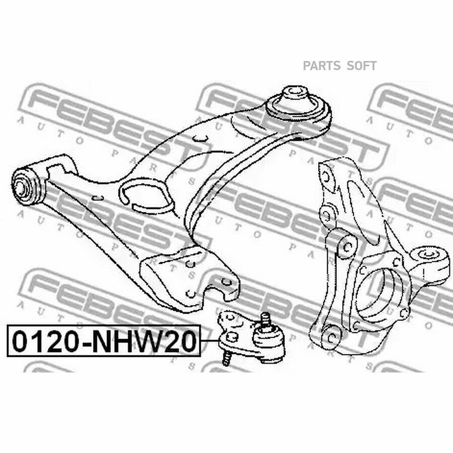 Febest 0120-Nhw20 Опора Шаровая (Toyota Prius Nhw20 2003-2009) Febest