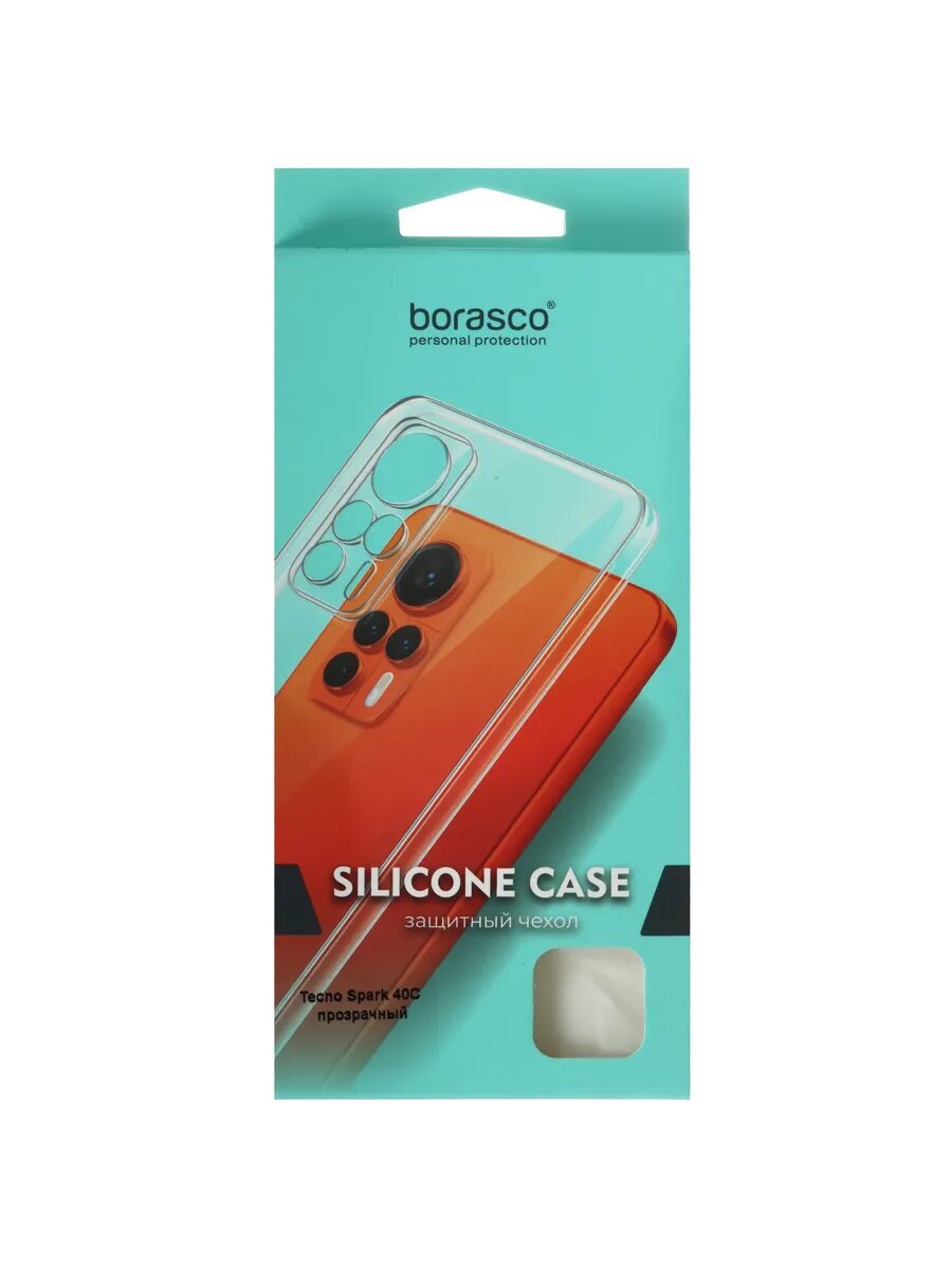 Накладка Borasco by Vespa для смартфона Tecno SPARK 40C, прозрачный.