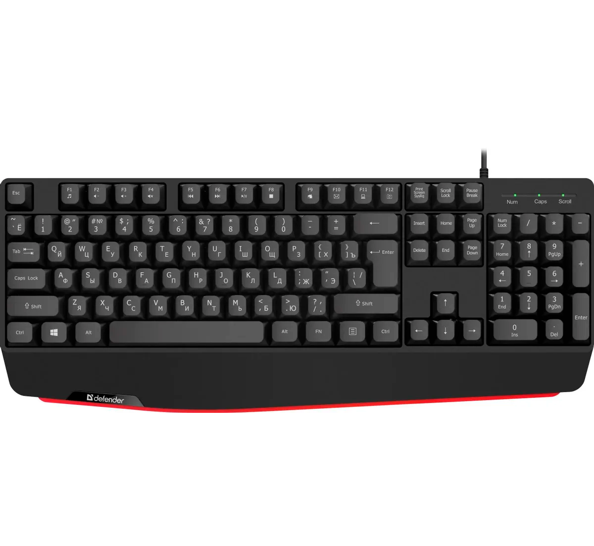 Проводная клавиатура DEFENDER Atom HB-546 RU, мембранная, черный