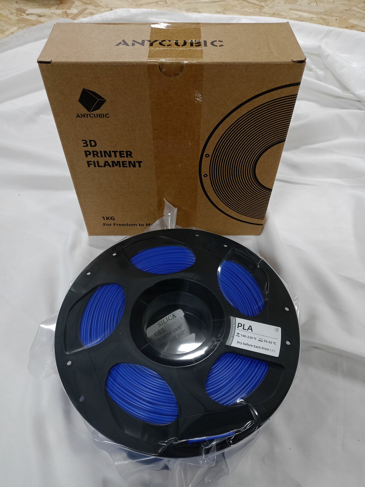 Филамент Anycubic PLA пластик для 3D принтера - синий (blue) 1кг (1.75мм)