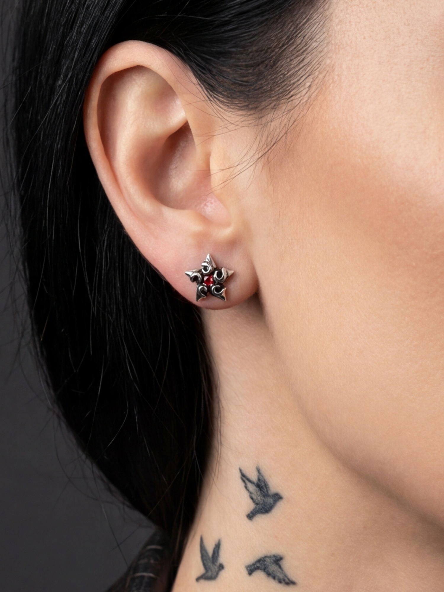 Серьги пусеты, фианит