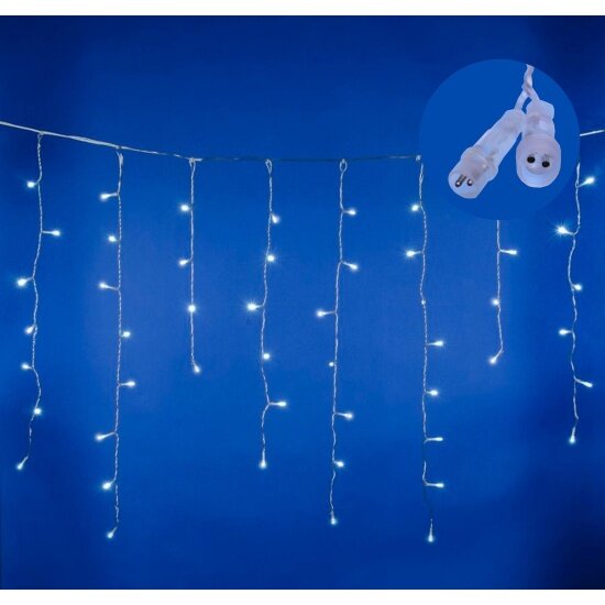 Бахрома светодиодная с эффектом мерцания Uniel ULD-B25006-440-TTK WHITE IP44, 25м. Соединяемая. 440 светодиодов. Белый свет. Провод прозрачный, UL-00010885