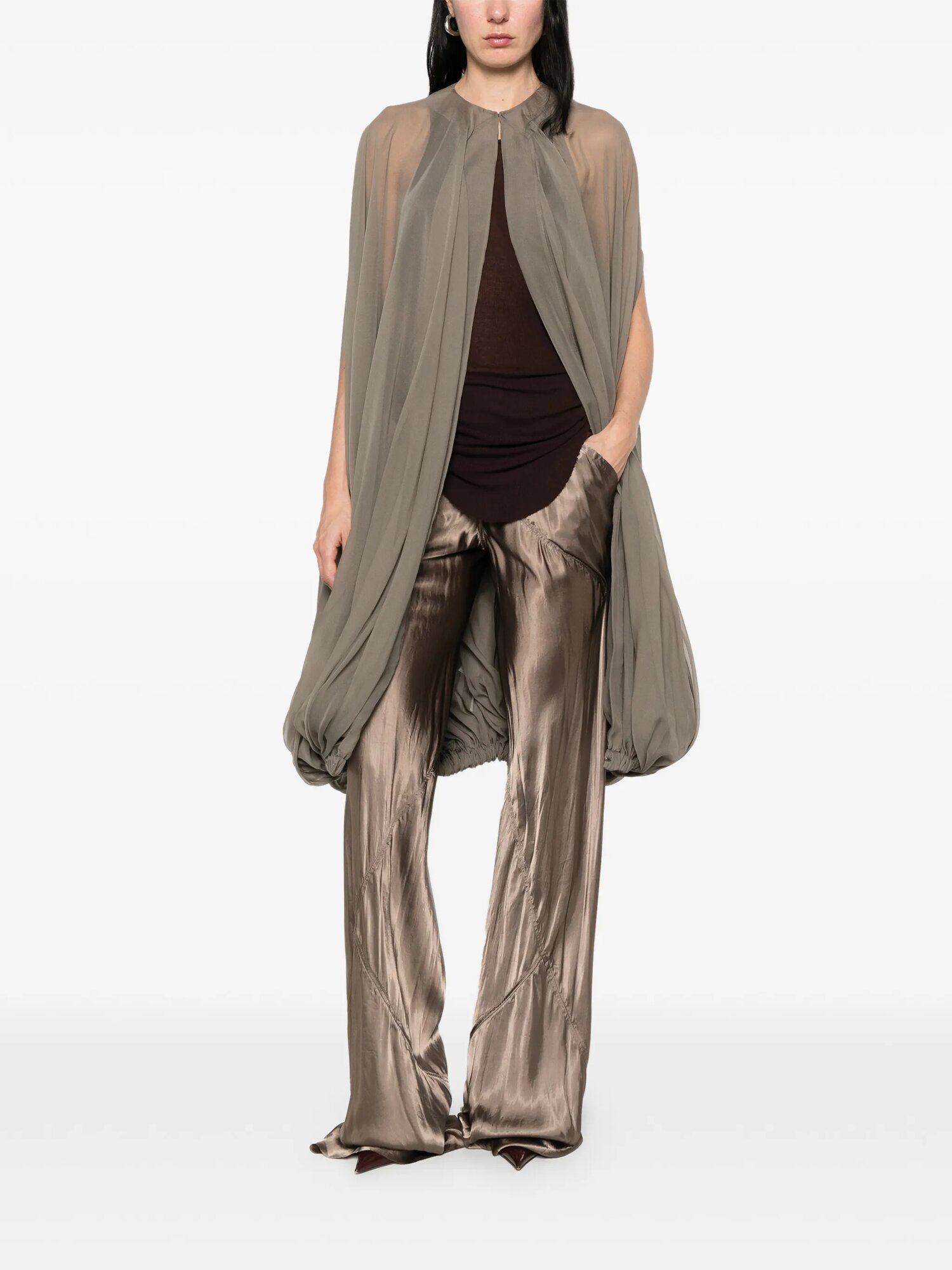 Накидка Rick Owens Luxor, размер 40, grey — фото 1
