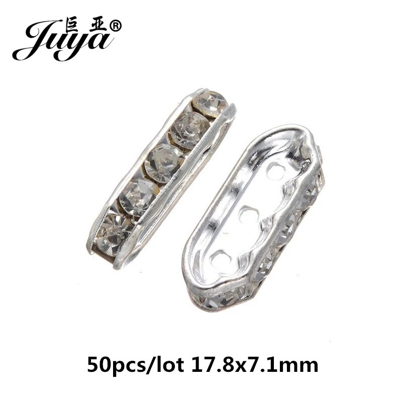 Бусины-распределители Juya, серебряные, 17.8x7.1 мм, 50 шт