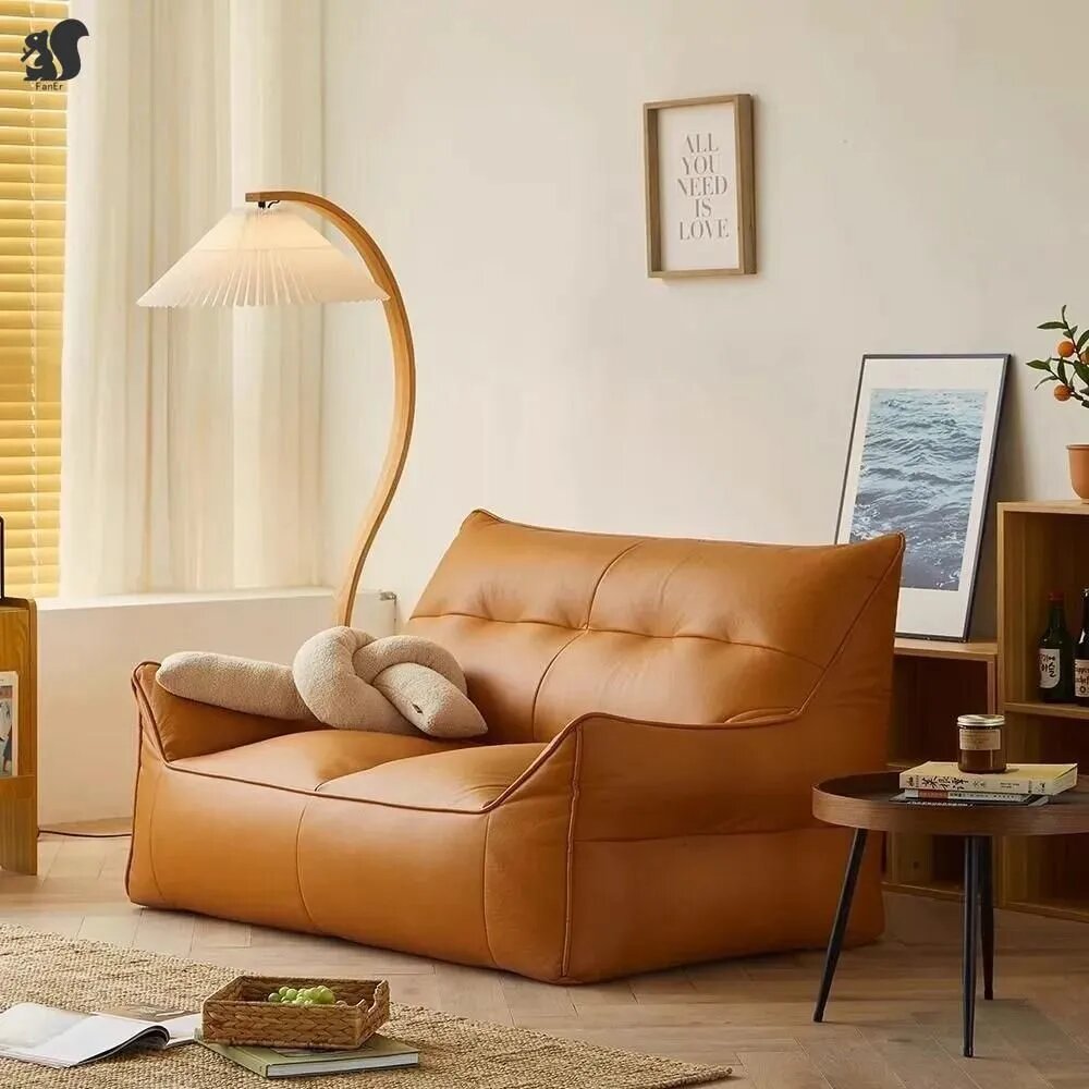 FanEr Кресло-мешок Диван, Искусственная кожа, Размер XXXL, оранжевый,100*55*110