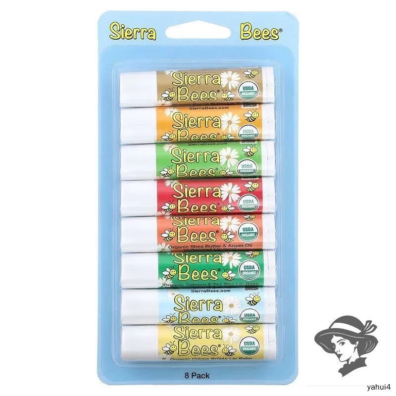 Бальзам для губ Sierra Bees органический с маслом и витамином E, 8 шт
