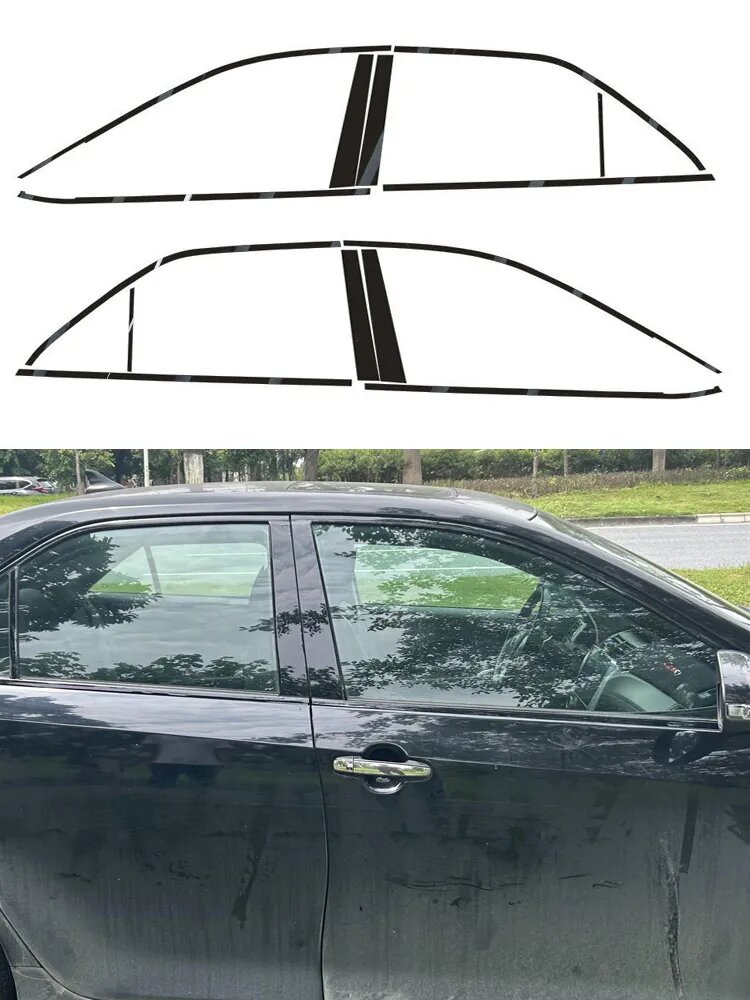 Виниловая накладка Chrome Delete для тонировки оконных молдингов Toyota Camry XV50 2012-2016 глянцевая черная