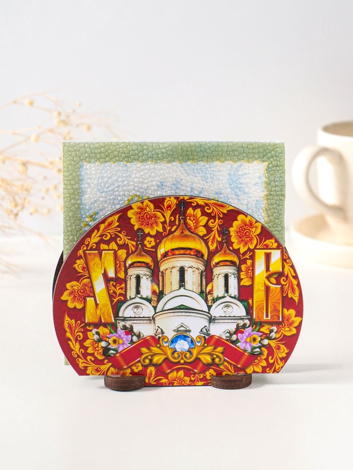 Салфетница пасхальная «Храм», р. 12.8×10×5 см, цв. разноцветный